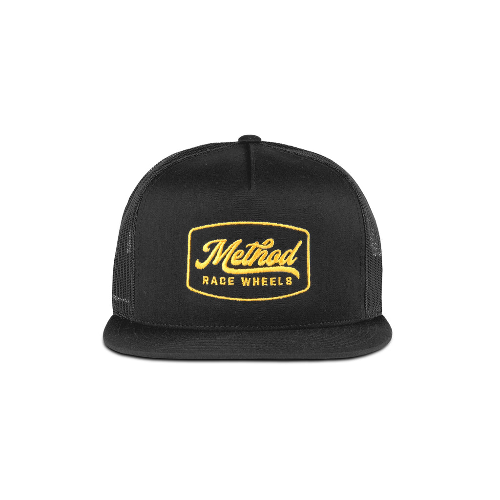 Method Script Badge Flatbill Trucker Hat | Snapback | Black – AP-H0070 ...
