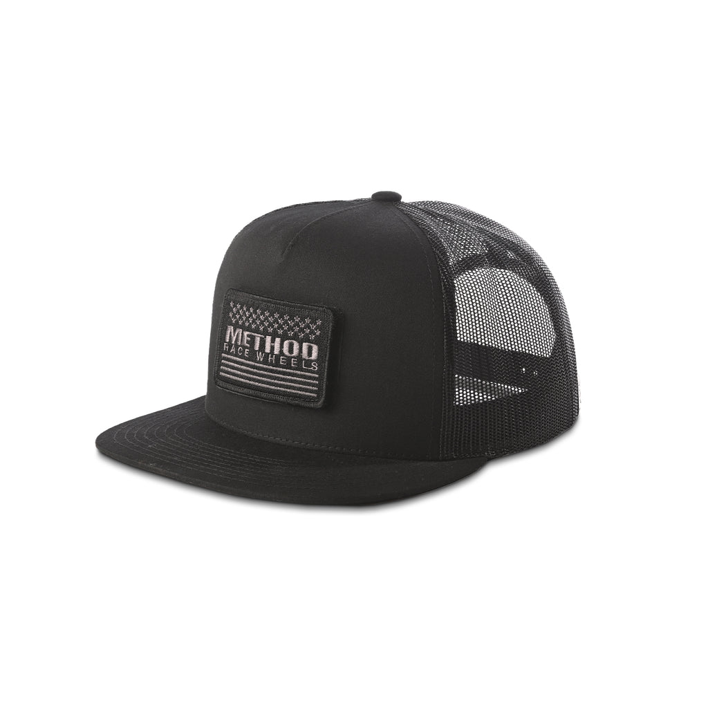 Method Stars & Bars Velcro Patch Flatbill Trucker | Snapback | Black ...