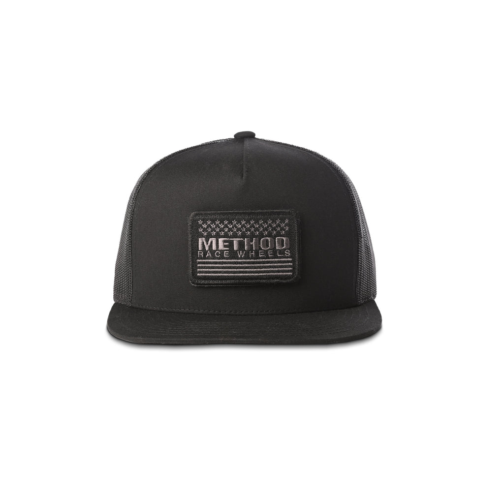 Method Stars & Bars Velcro Patch Flatbill Trucker | Snapback | Black ...