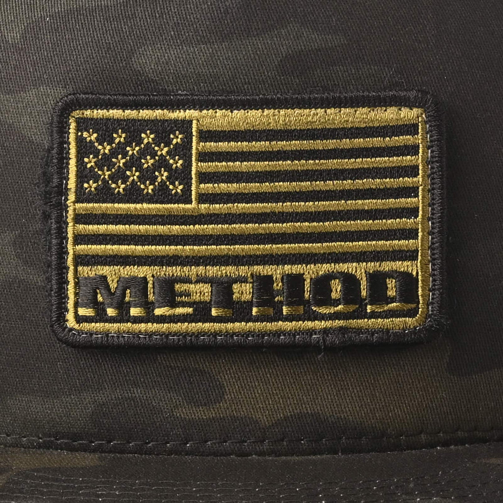 Method Flag Velcro Patch Flatbill Trucker | Snapback | Black Multicam ...